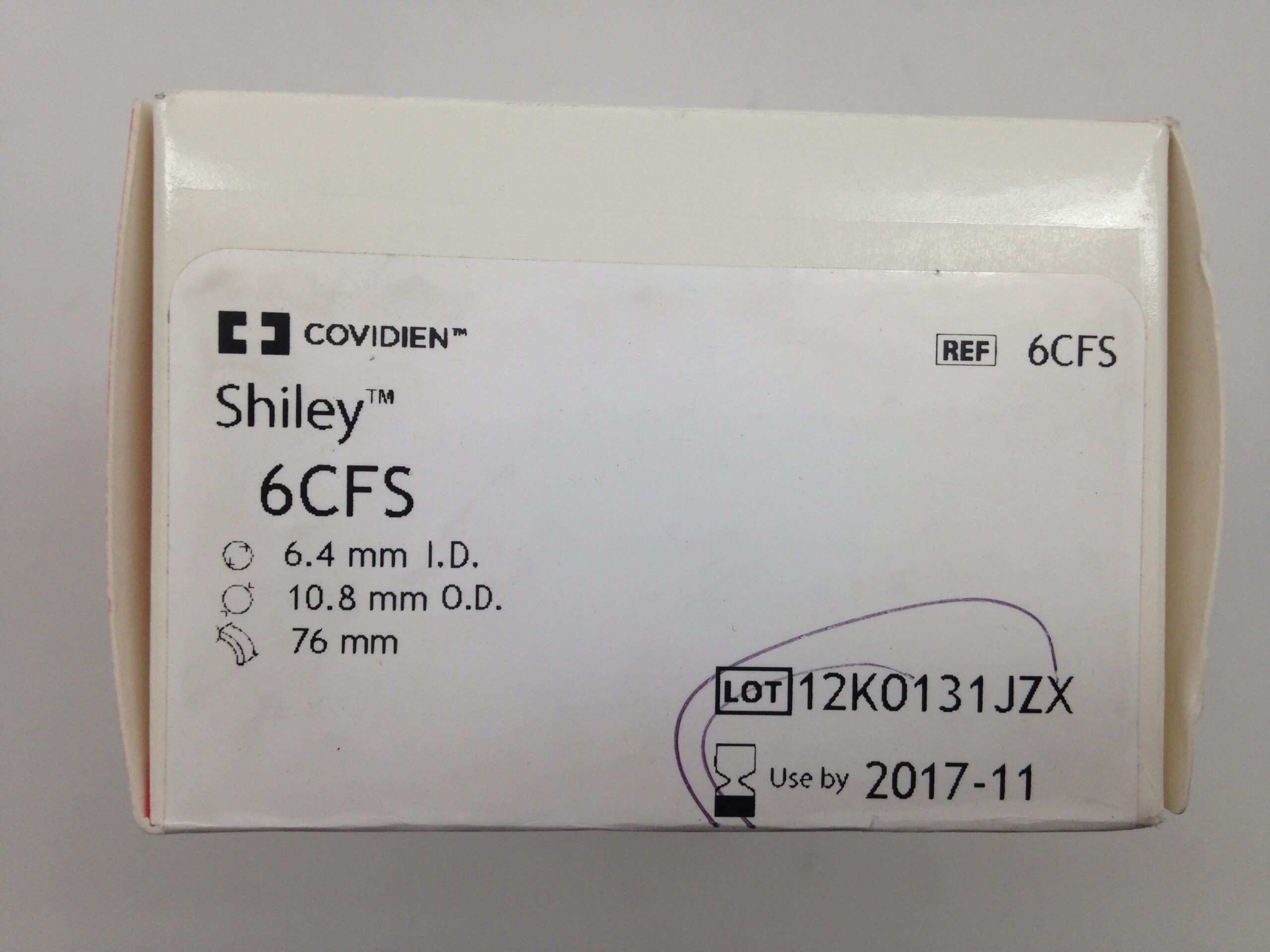 COVIDIEN 6CFS Shiley Tracheostomy Tube Cuffless With Inner Cannula (X ...