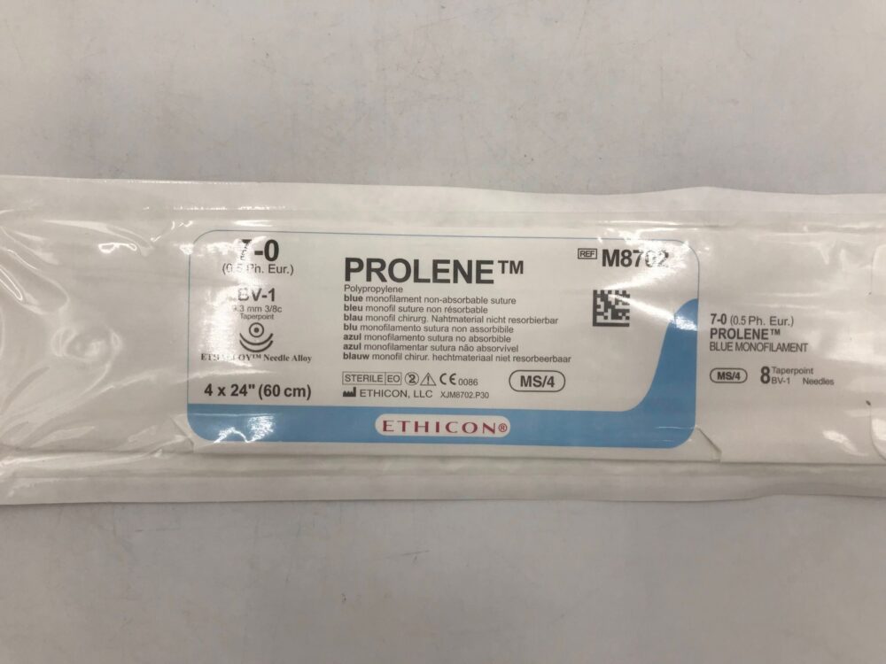 ETHICON M8702 Prolene Blue Monofilament Suture, 7-0 - GB TECH USA