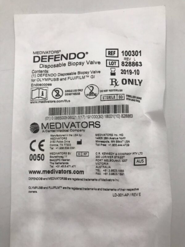 MEDIVATORS 100301 Defendo Disposable Biopsy Valve (X) - GB TECH USA