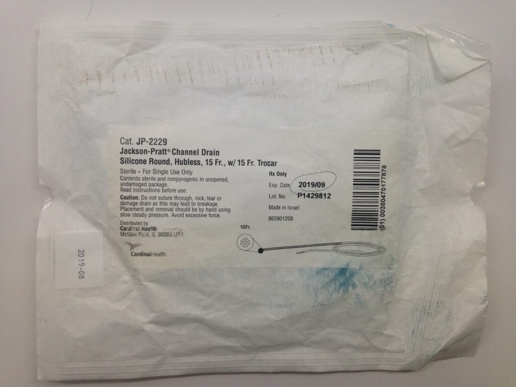 CARDINAL HEALTH JP-2229 Jackson-Pratt Channel Drain Silicone Round ...