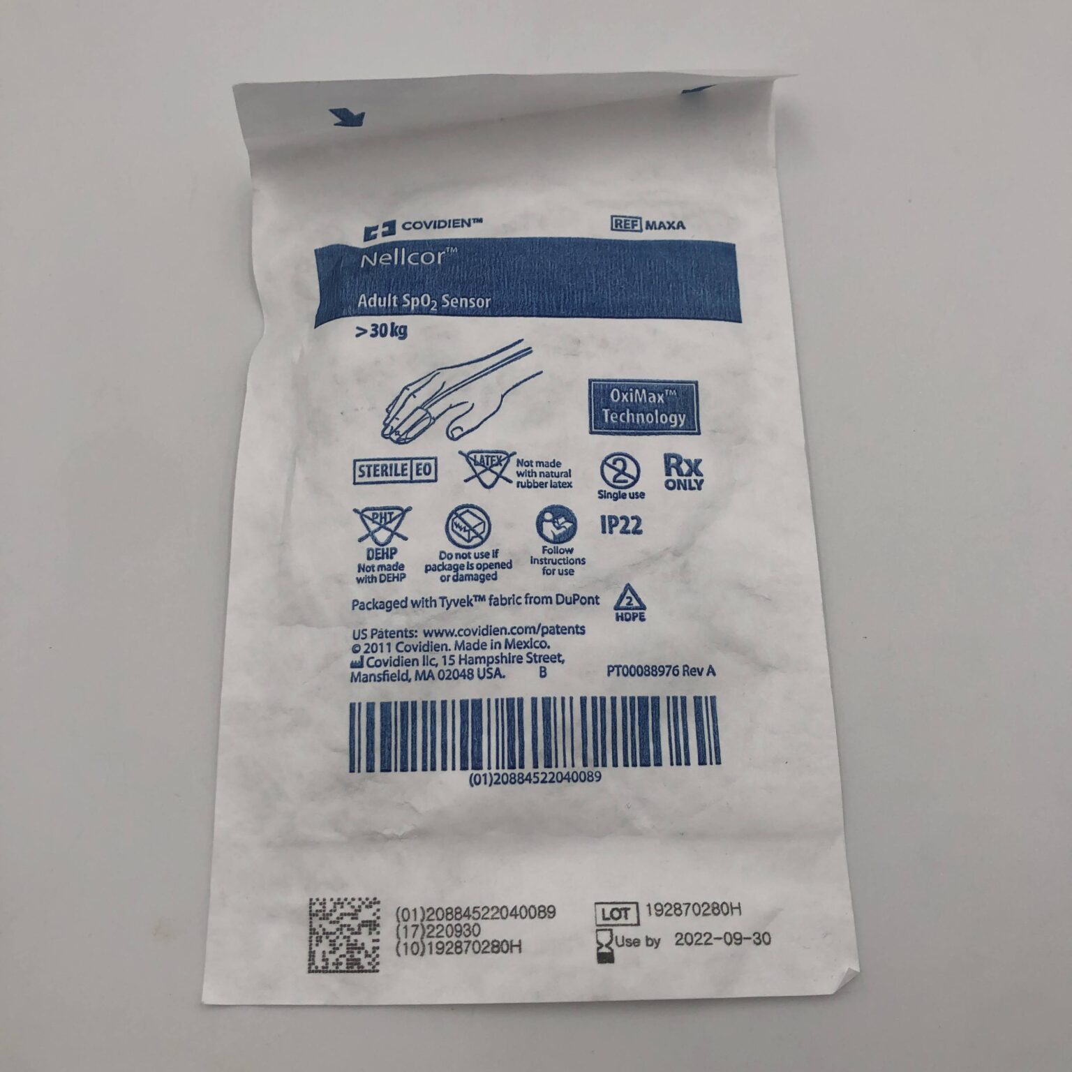 COVIDIEN MAXA Nellcor Adult Sp02 Sensor - GB TECH USA