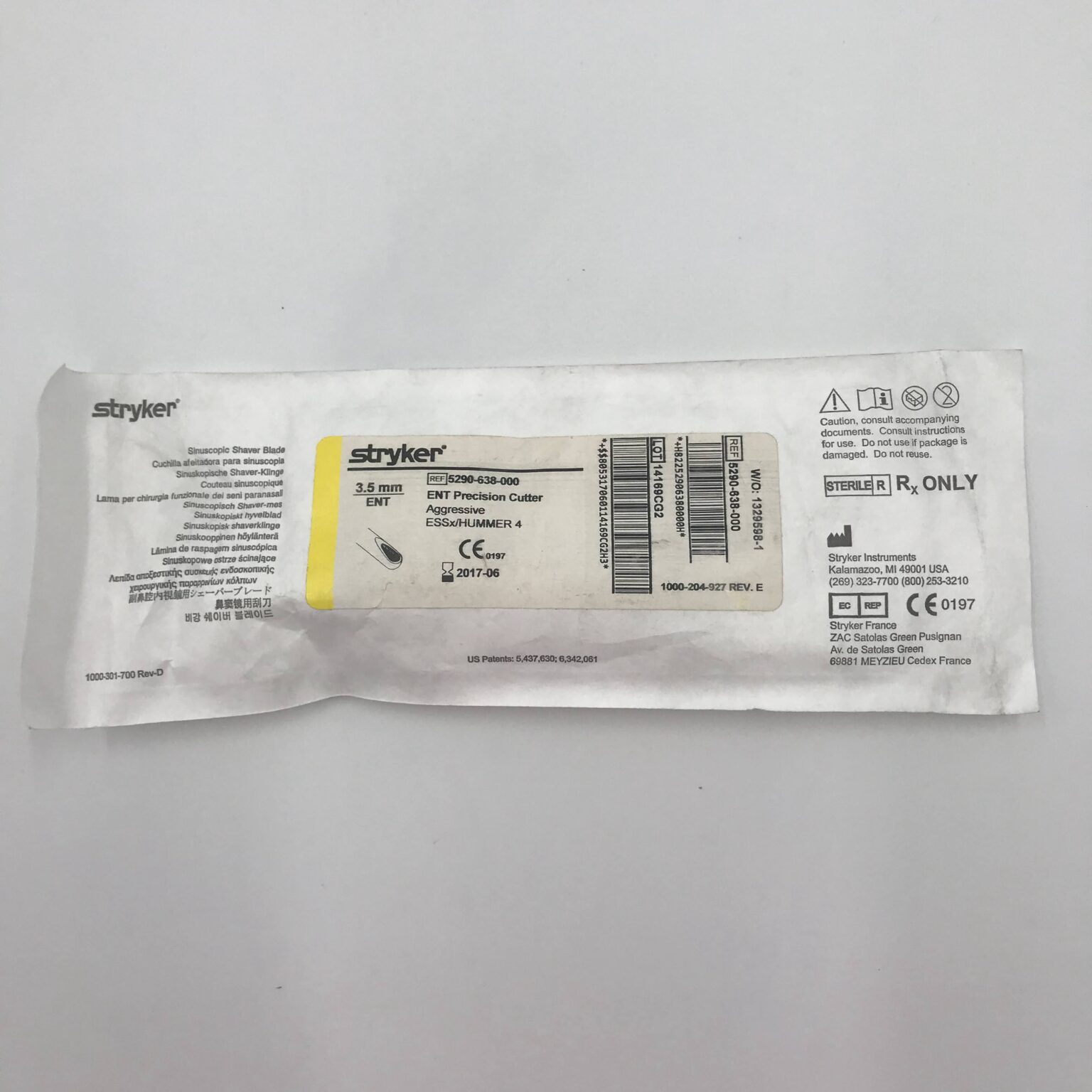 STRYKER 5290-638-000 3.5mm ENT Precision Cutter, Sinuscopic Shaver ...