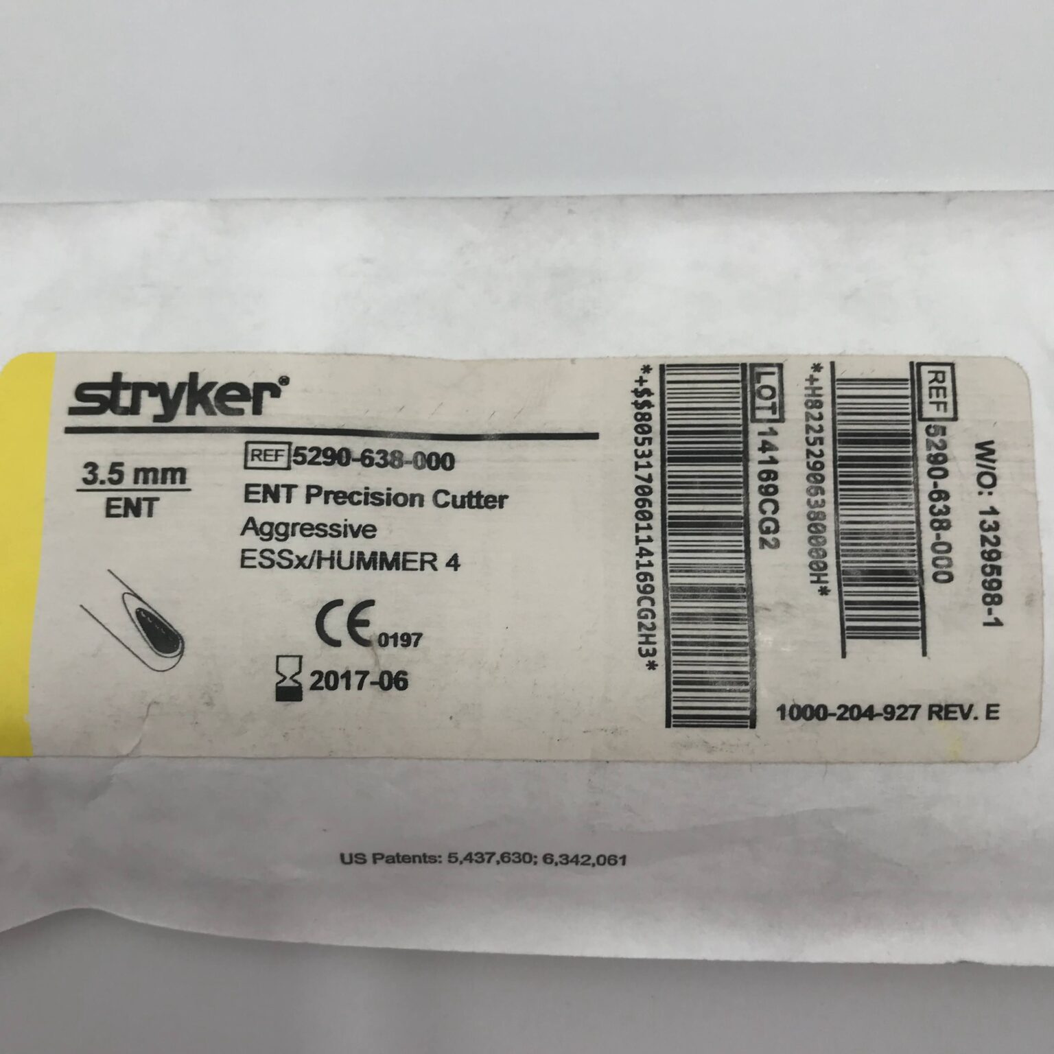 STRYKER 5290-638-000 3.5mm ENT Precision Cutter, Sinuscopic Shaver ...