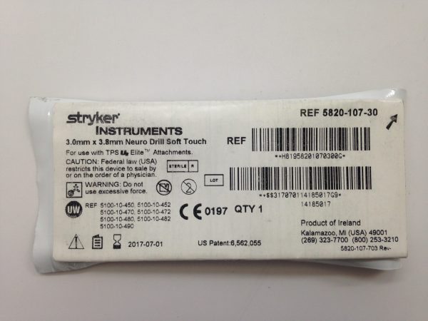 STRYKER 5820-107-30 Neuro Drill Soft Touch, 3.0mm x 3.8mm (X - GB TECH USA