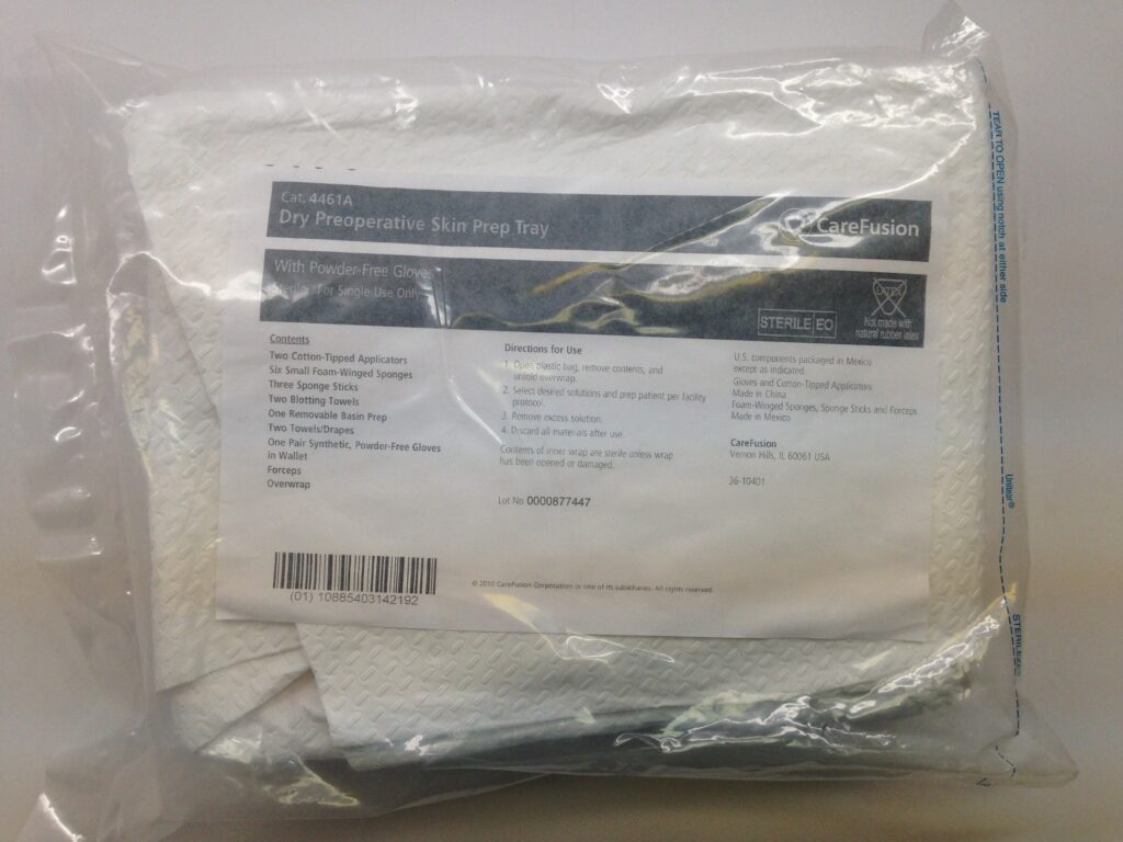 CAREFUSION 4461A Dry Preoperative Skin Prep Tray – GB TECH USA