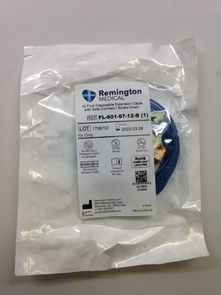 REMINGTON MEDICAL FL-601-97-12-B 12 Foot Disposable Extension Cable ...