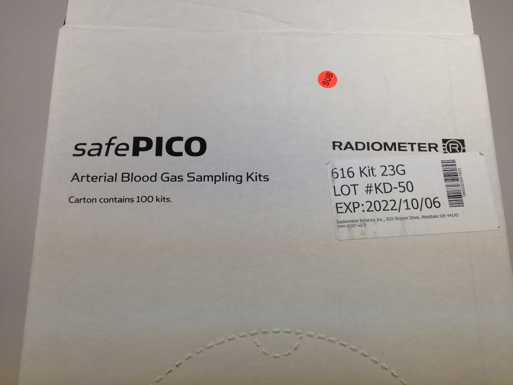 RADIOMETER 616-KIT SafePico Arterial Blood Gas Sampling Kits (Box Of ...