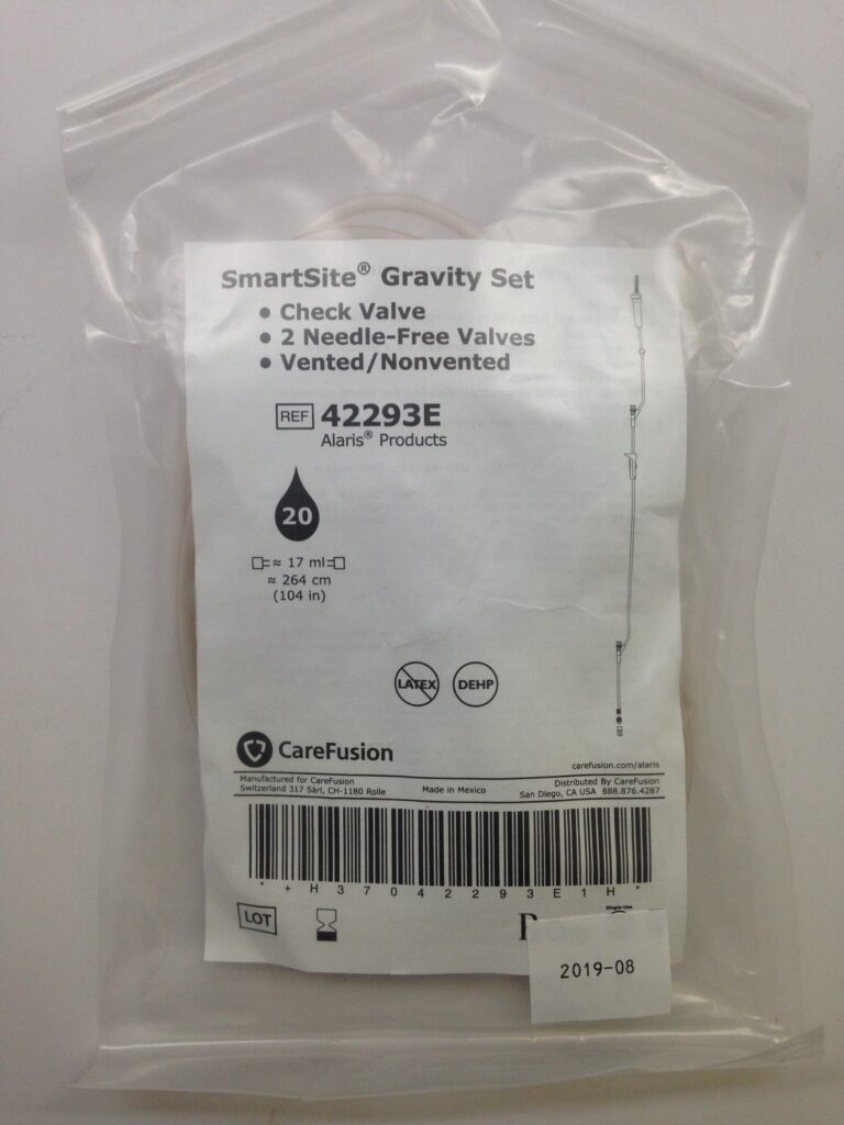 CAREFUSION 42293E SmartSite Gravity Set 20Drop Check Valve (X) - GB ...