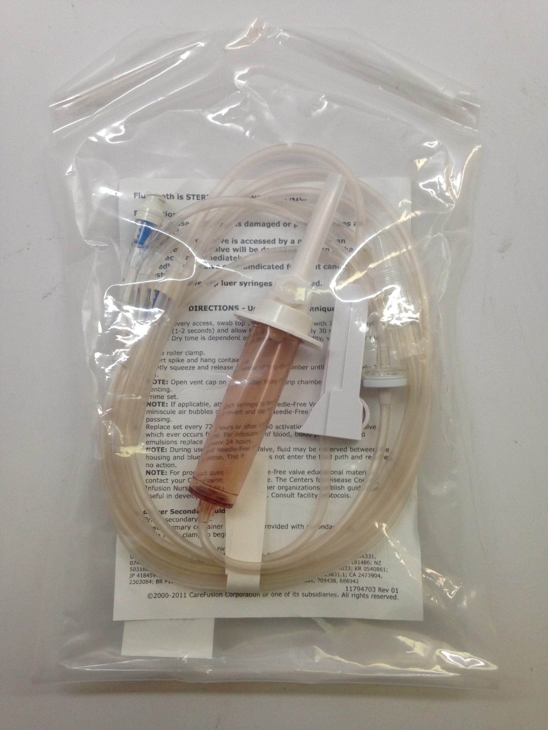 CAREFUSION 42293E SmartSite Gravity Set 20Drop Check Valve (X) - GB ...