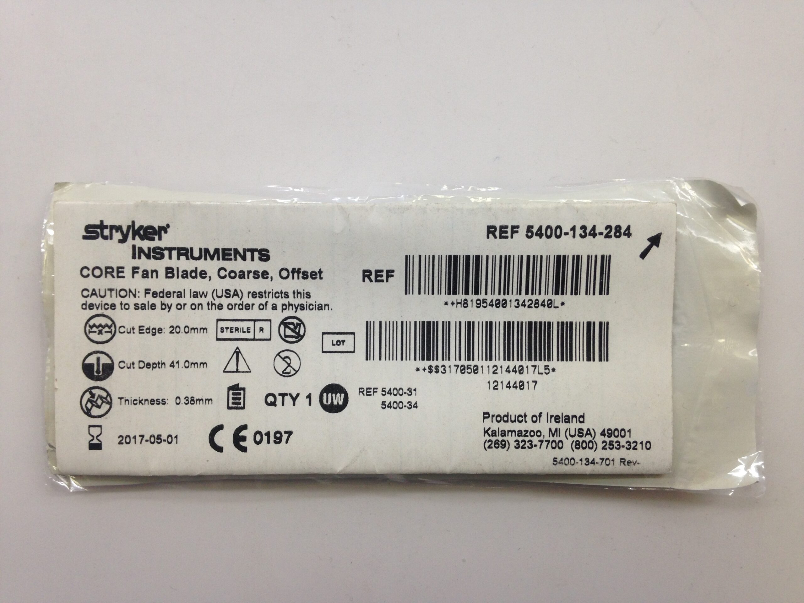 STRYKER 5400-134-284 CORE Fan Blade, Coarse, Offset (X) - GB TECH USA
