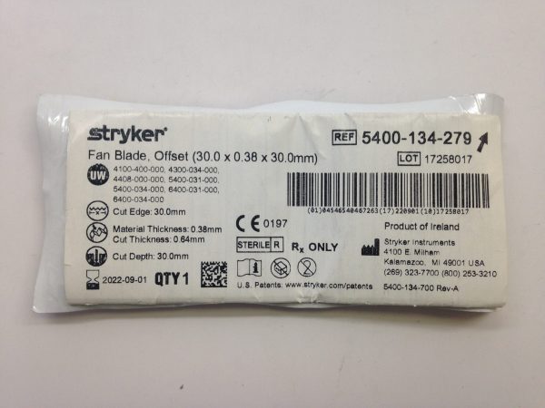 STRYKER 5400-134-279 Fan Blade, Offset, 30.0 x 0.38 x 30.0mm - GB TECH USA