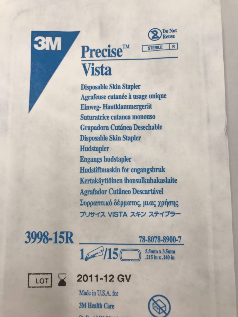 3M 3998-15R Precise Vista Disposable Skin Stapler (X) – GB TECH USA