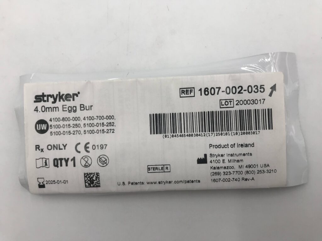STRYKER 1607-002-035 Egg Bur 4.0mm - GB TECH USA