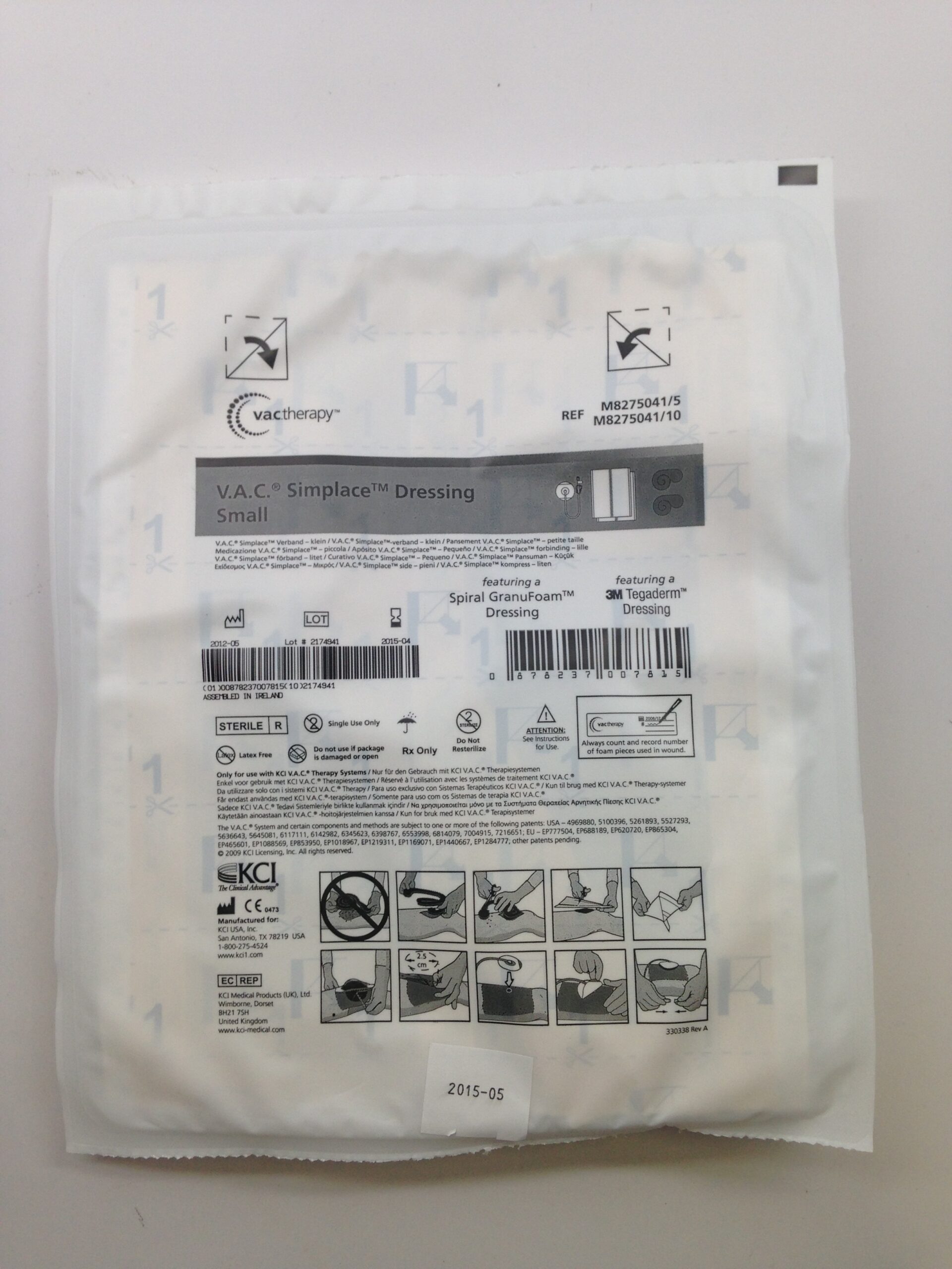 KCI M8275041 V.A.C. Simplace Dressing, Small (X) - GB TECH USA