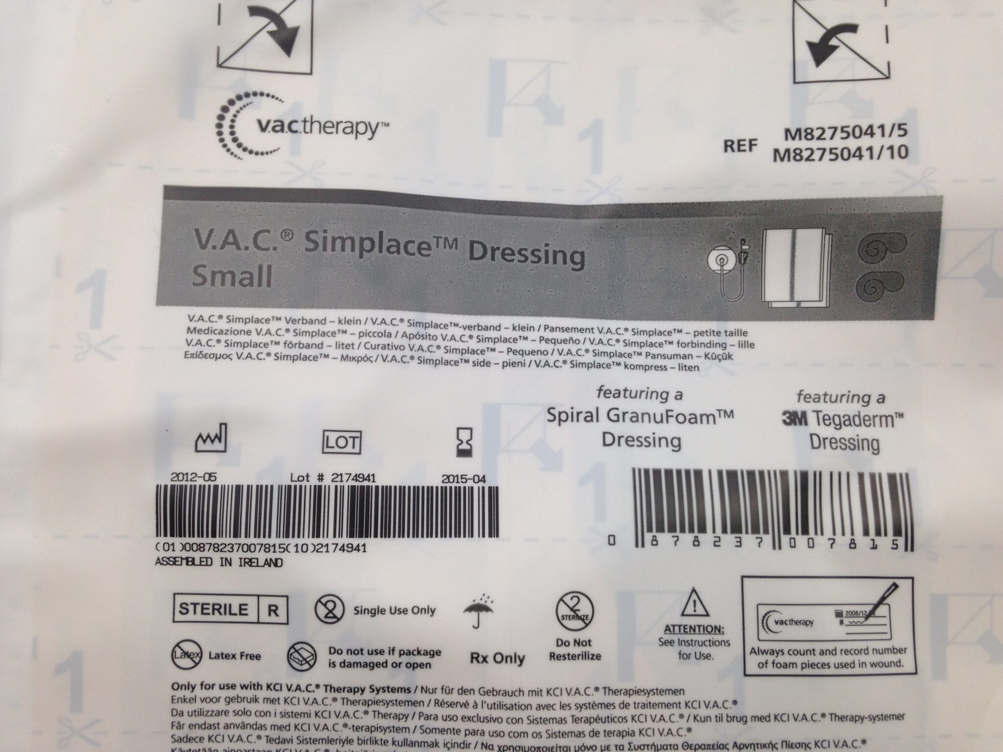 KCI M8275041 V.A.C. Simplace Dressing, Small (X) - GB TECH USA