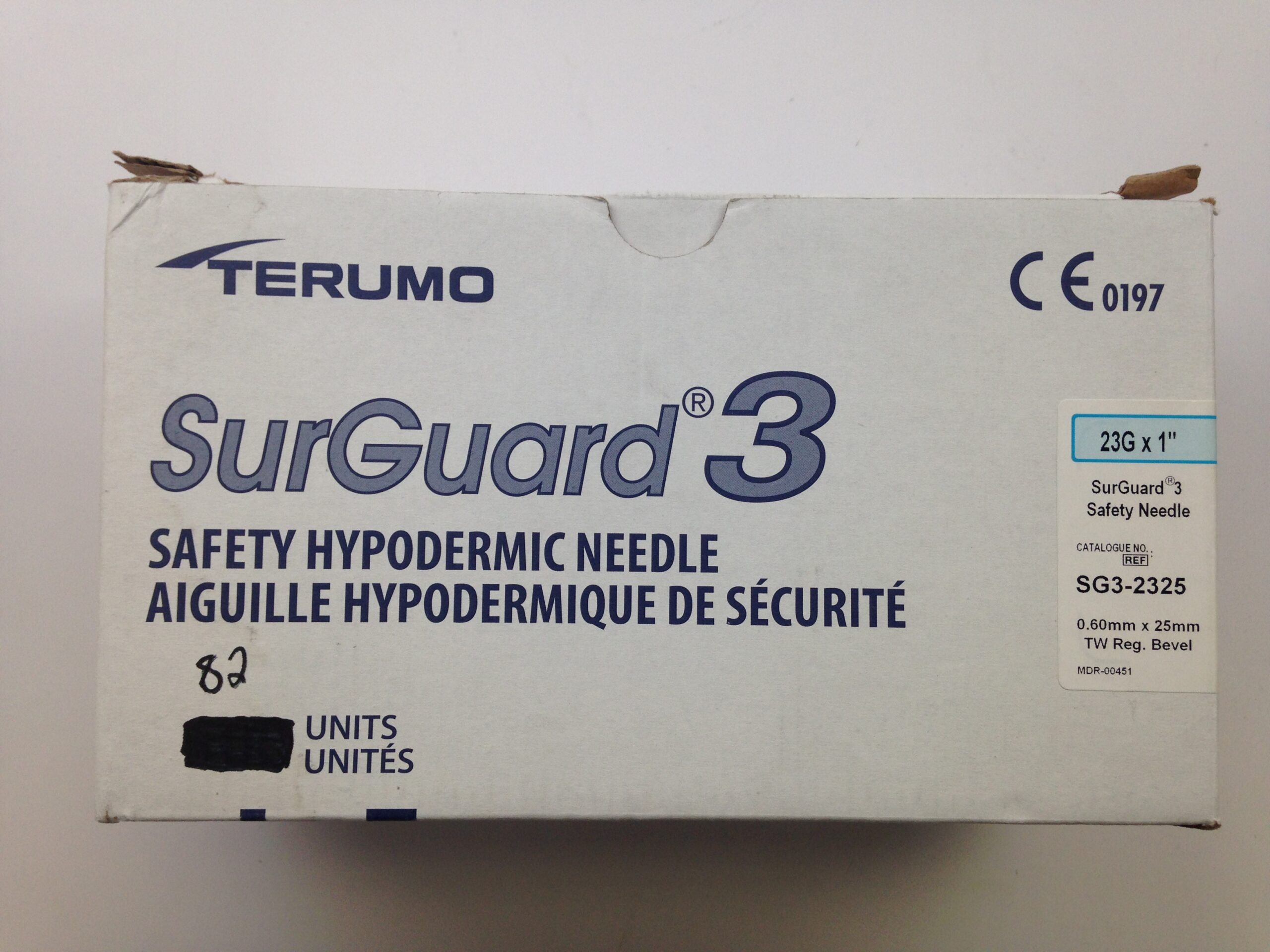 TERUMO SG3-2325 SurGuard 3 Safety Hypodermic Needle, 23G x 1″ (Box Of ...