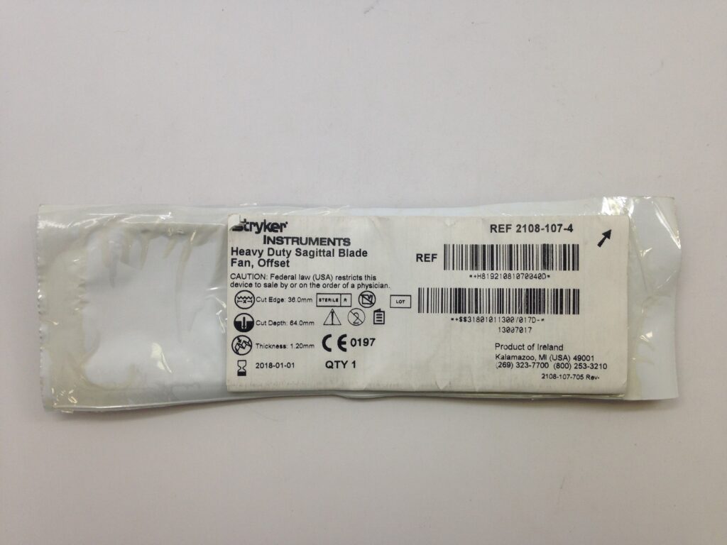 STRYKER 2108-120-9 Heavy Duty Sagittal Blade, Straight, Ground (X) – GB ...
