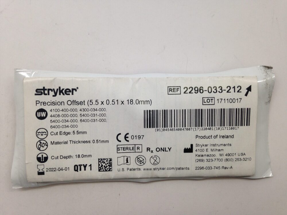 STRYKER 2296-033-212 Precision Offset Blade – GB TECH USA