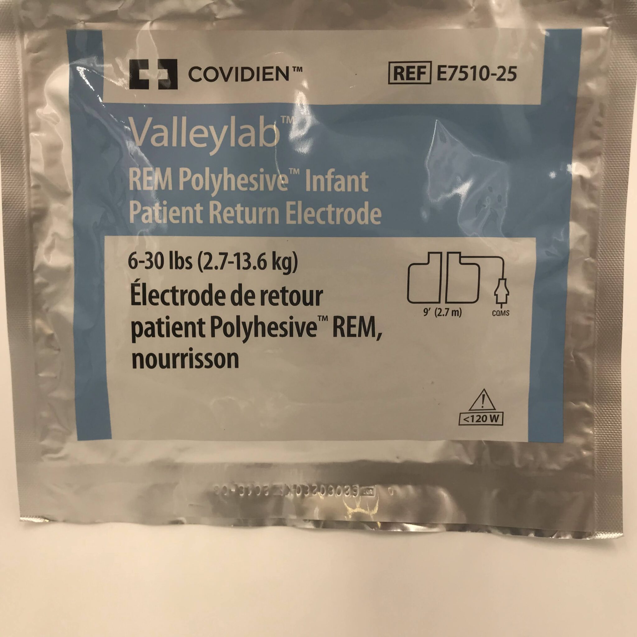 COVIDIEN E7510-25 Valleylab REM Polyhesive Infant Patient Return ...