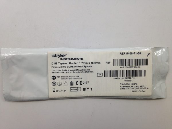 STRYKER 5400-71-58 D-58 Tapered Router, 1.7mm x 16.0mm (X) - GB TECH USA