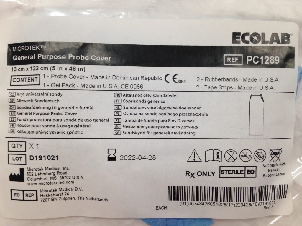 MICROTEK PC1289 General Purpose Probe Cover, 13cm x 122cm - GB TECH USA