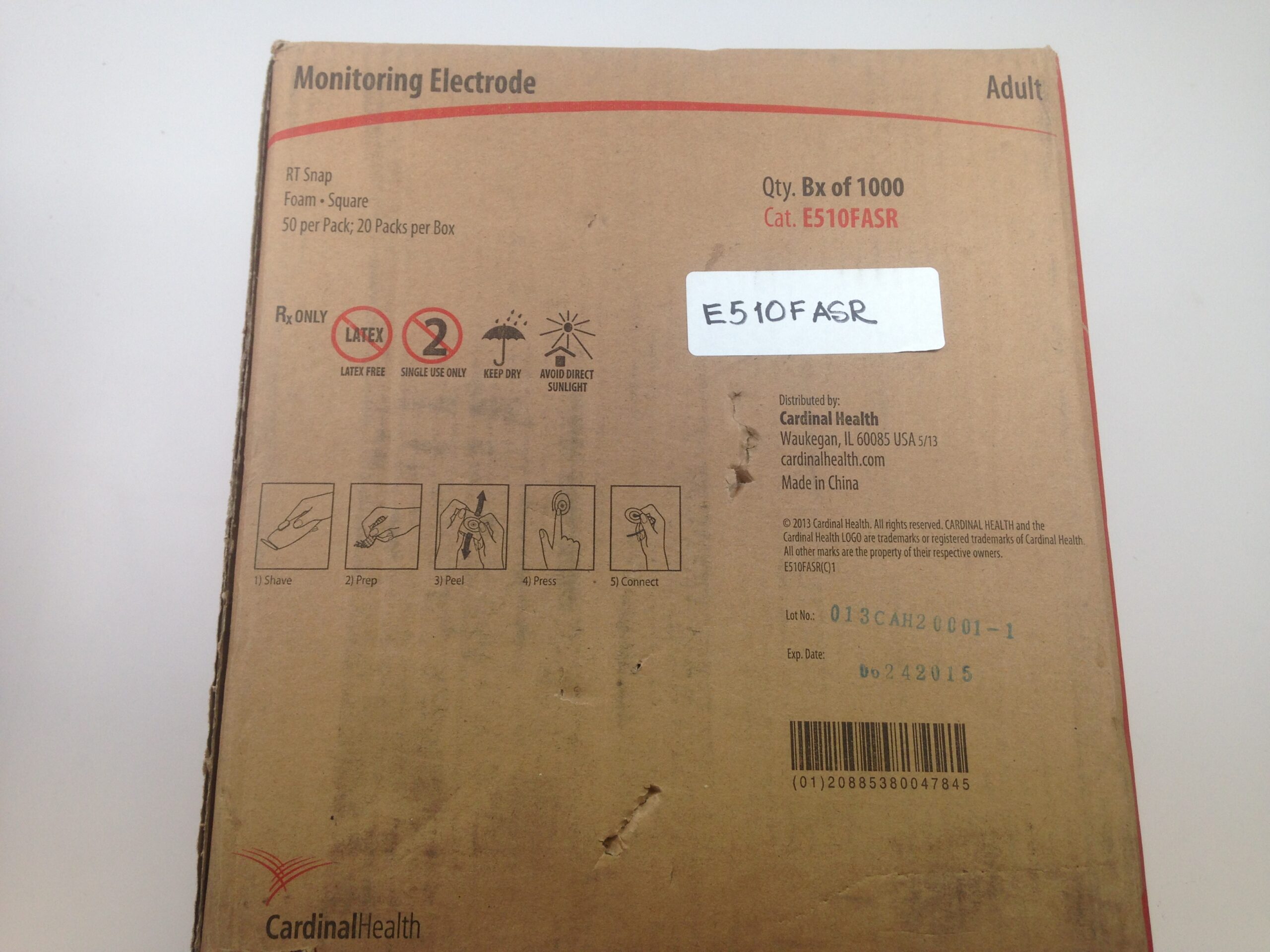 CARDINAL HEALTH E510FASR Monitoring Electrode (Box Of 1000) (X) - GB ...