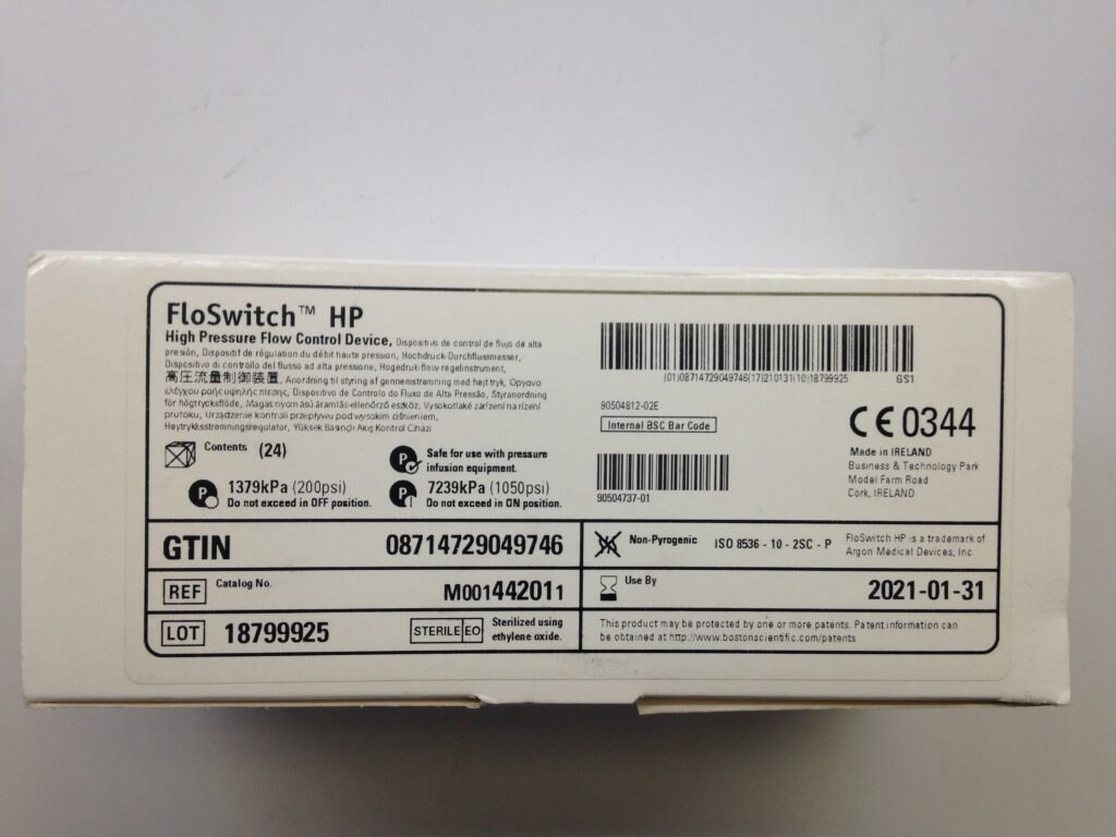 BOSTON SCIENTIFIC 44201 FloSwitch HP High Pressure Flow Control Device ...