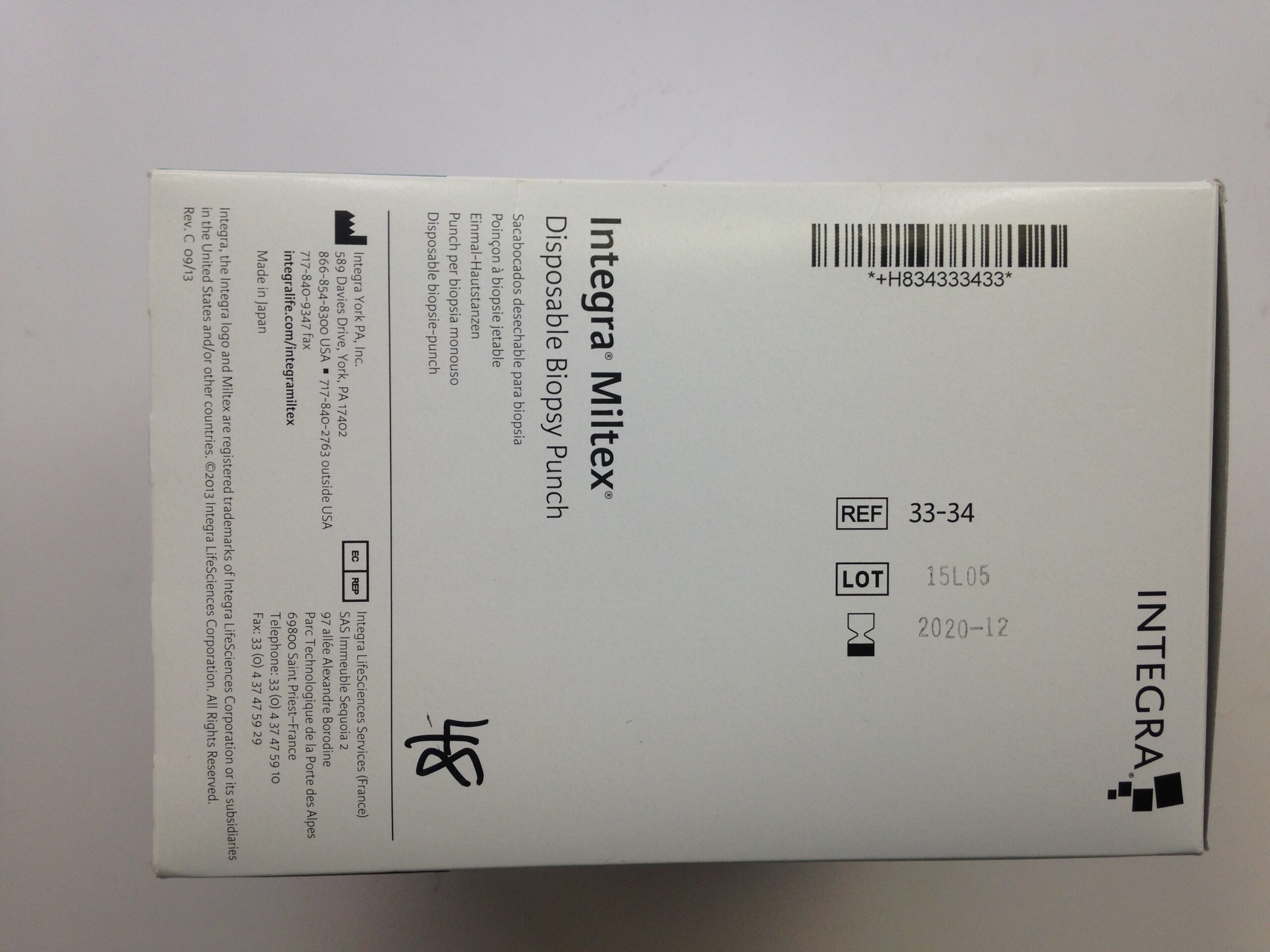 INTEGRA 33-34 Miltex Disposable Biopsy Punch, 4mm (48/Box) (X) - GB ...