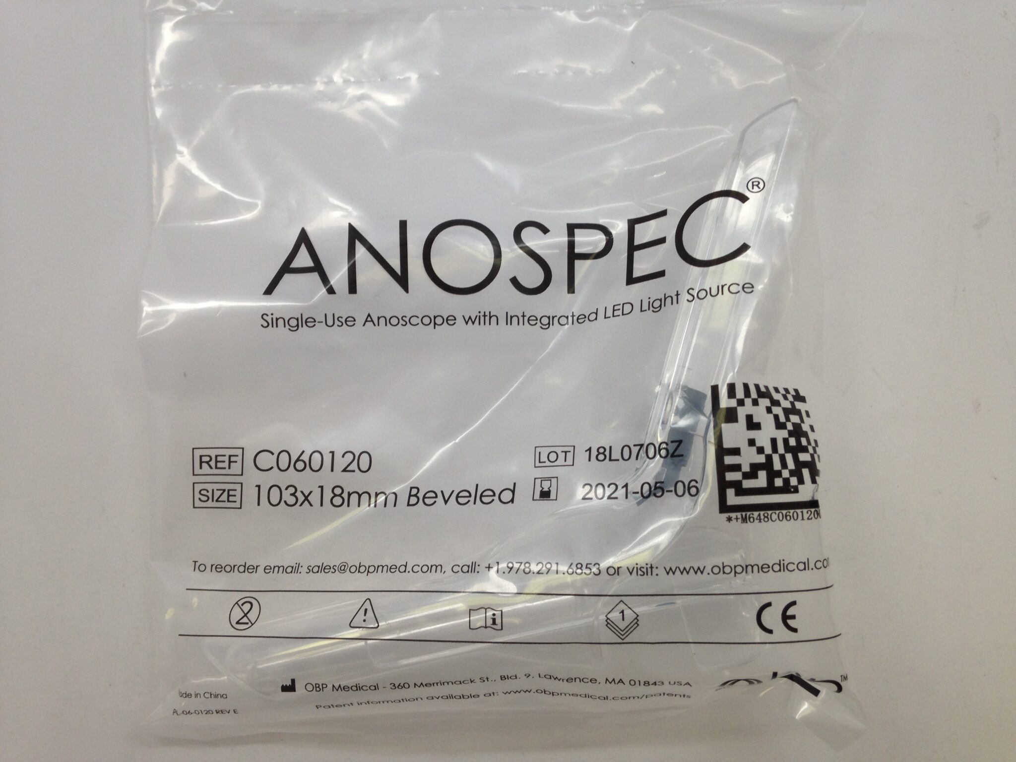 OBP MEDICAL C060120 Anospec Single-Use Anoscope With Integrated LED ...