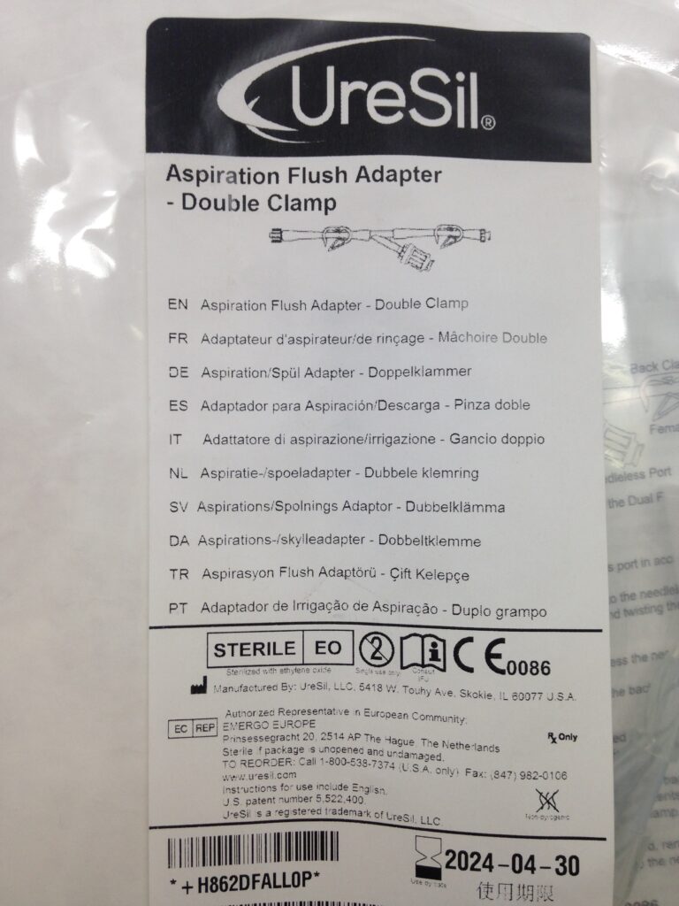 URESIL DFA-LL Aspiration Flush Adapter - Double Clamp - GB TECH USA
