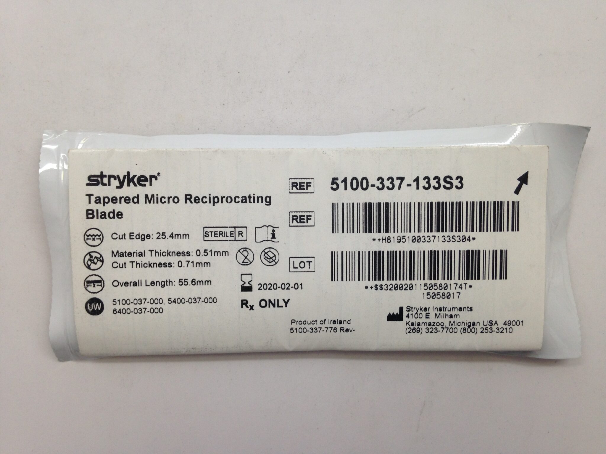 STRYKER 5100-337-133S3 Tapered Micro Reciprocating Blade (X) – GB TECH USA