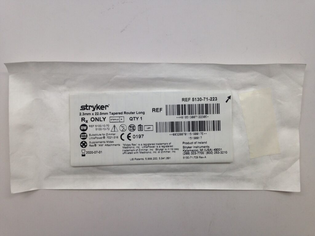 STRYKER 5130-71-223 Tapered Router, Long, 2.3mm x 22.0mm (X) – GB TECH USA
