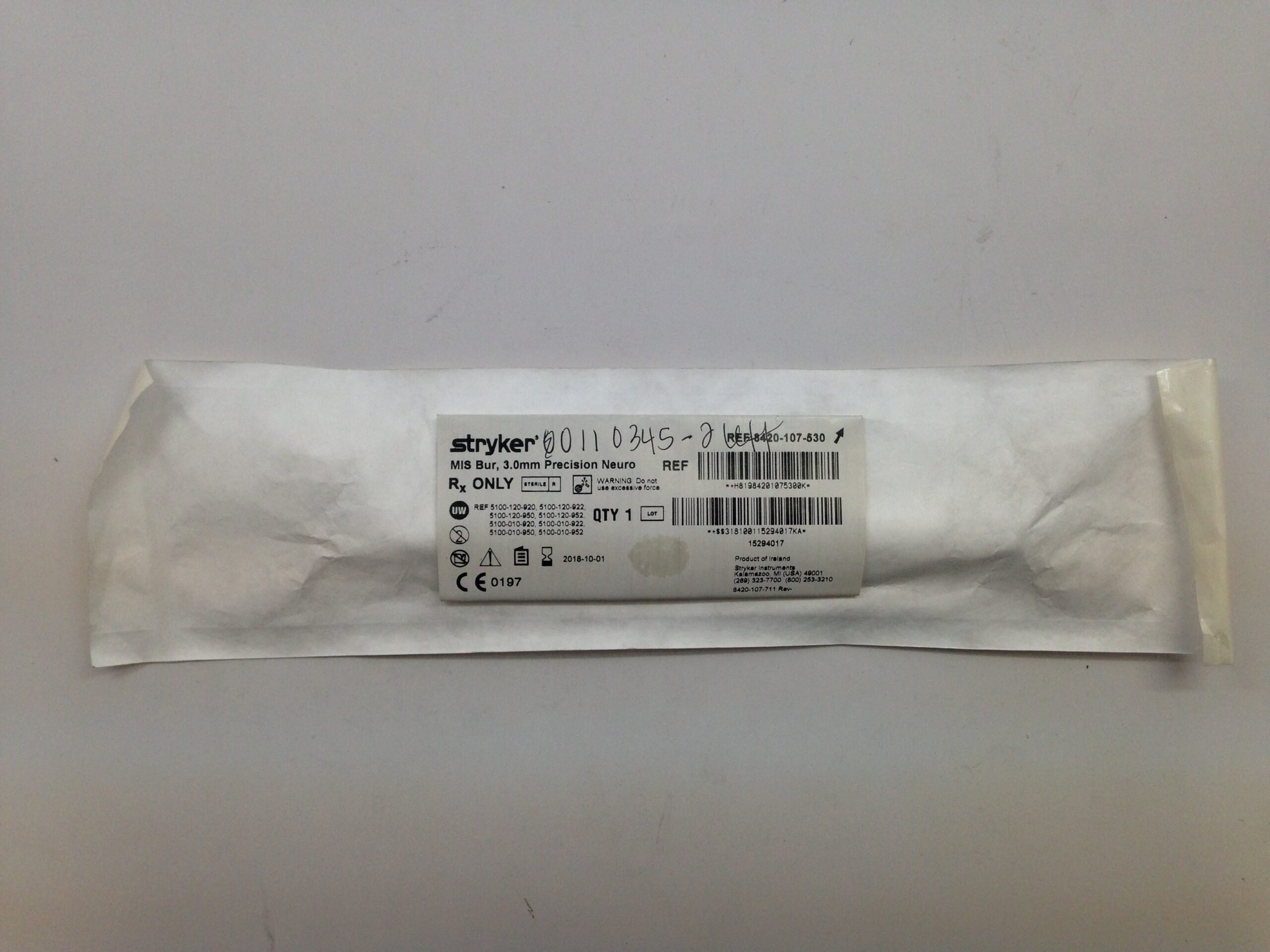 STRYKER 8420-107-530 MIS Bur, 3.0mm Precision Neuro (X) - GB TECH USA