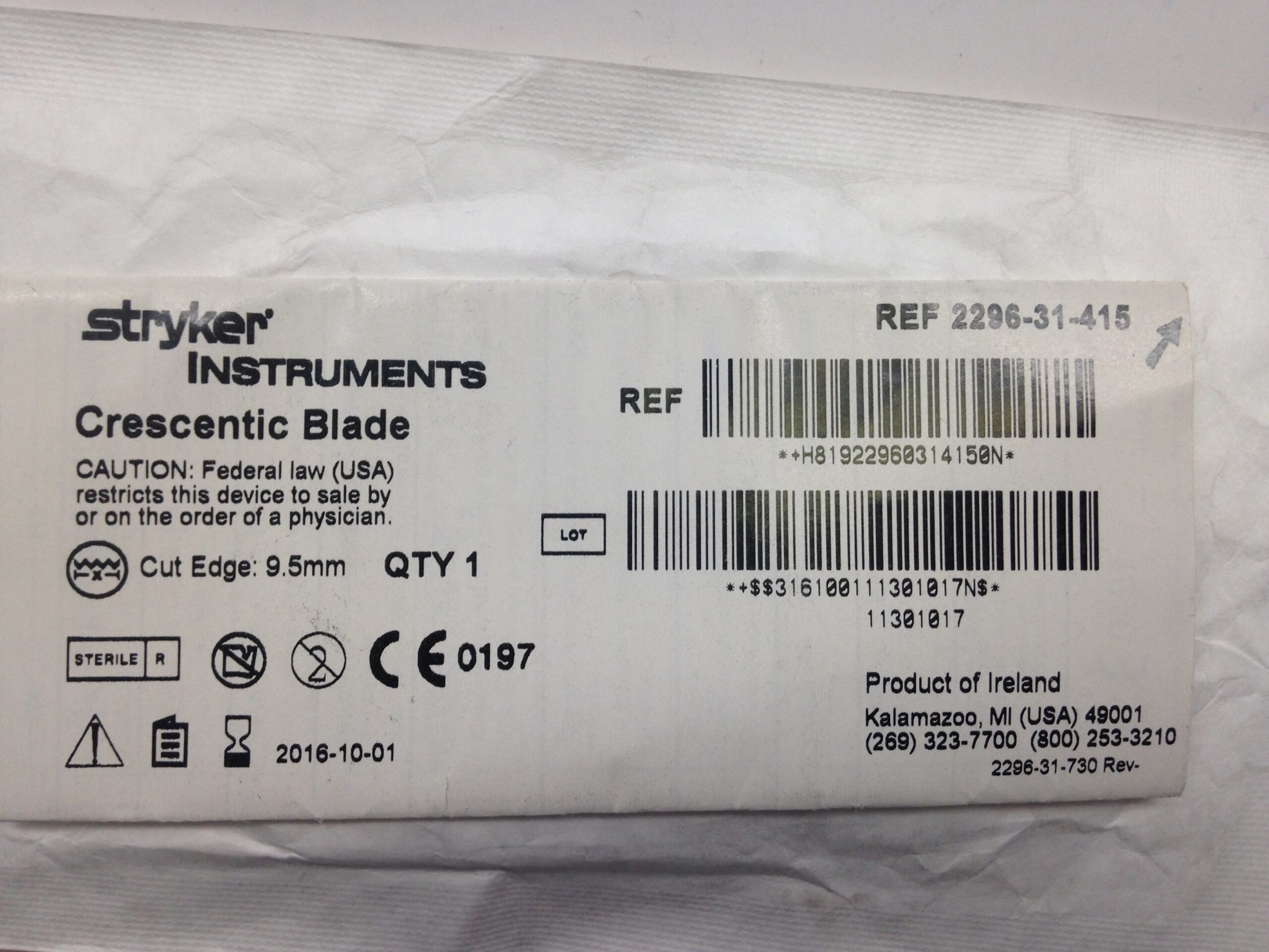 STRYKER 2296-31-415 Crescentic Blade (X) - GB TECH USA