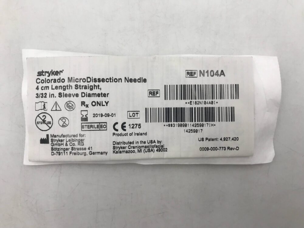 STRYKER N104A Colorado MicroDissection Needle, 4cm (X) - GB TECH USA