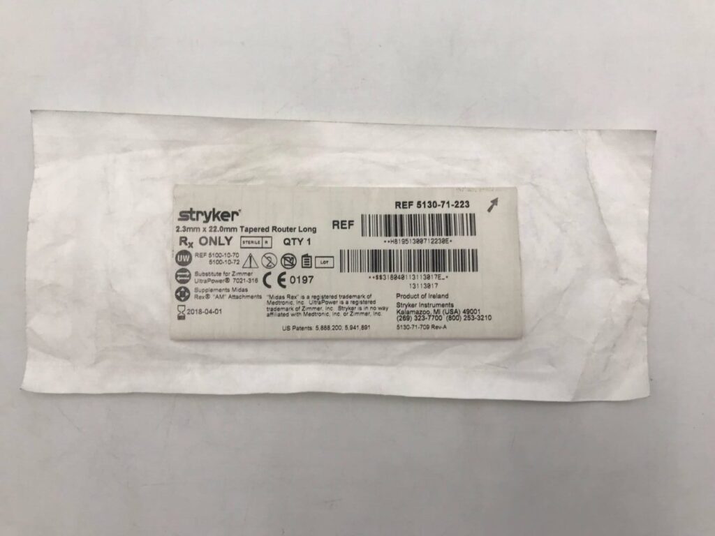 STRYKER 5130-71-223 Tapered Router, Long, 2.3mm x 22.0mm (X) – GB TECH USA