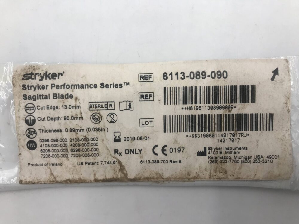 STRYKER 6113-089-090 Performance Series Sagittal Blade (X) - GB TECH USA
