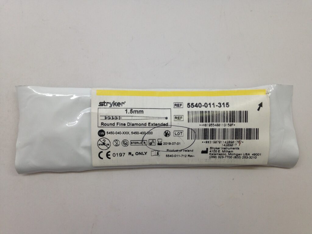 STRYKER 5540-011-315 Round Fine Diamond Extended Bur, 1.5mm (X) – GB ...