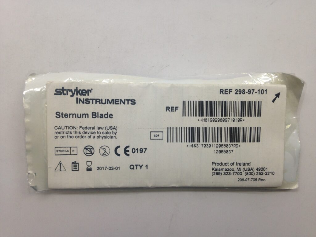 STRYKER 298-97-101 Sternum Blade (X) – GB TECH USA