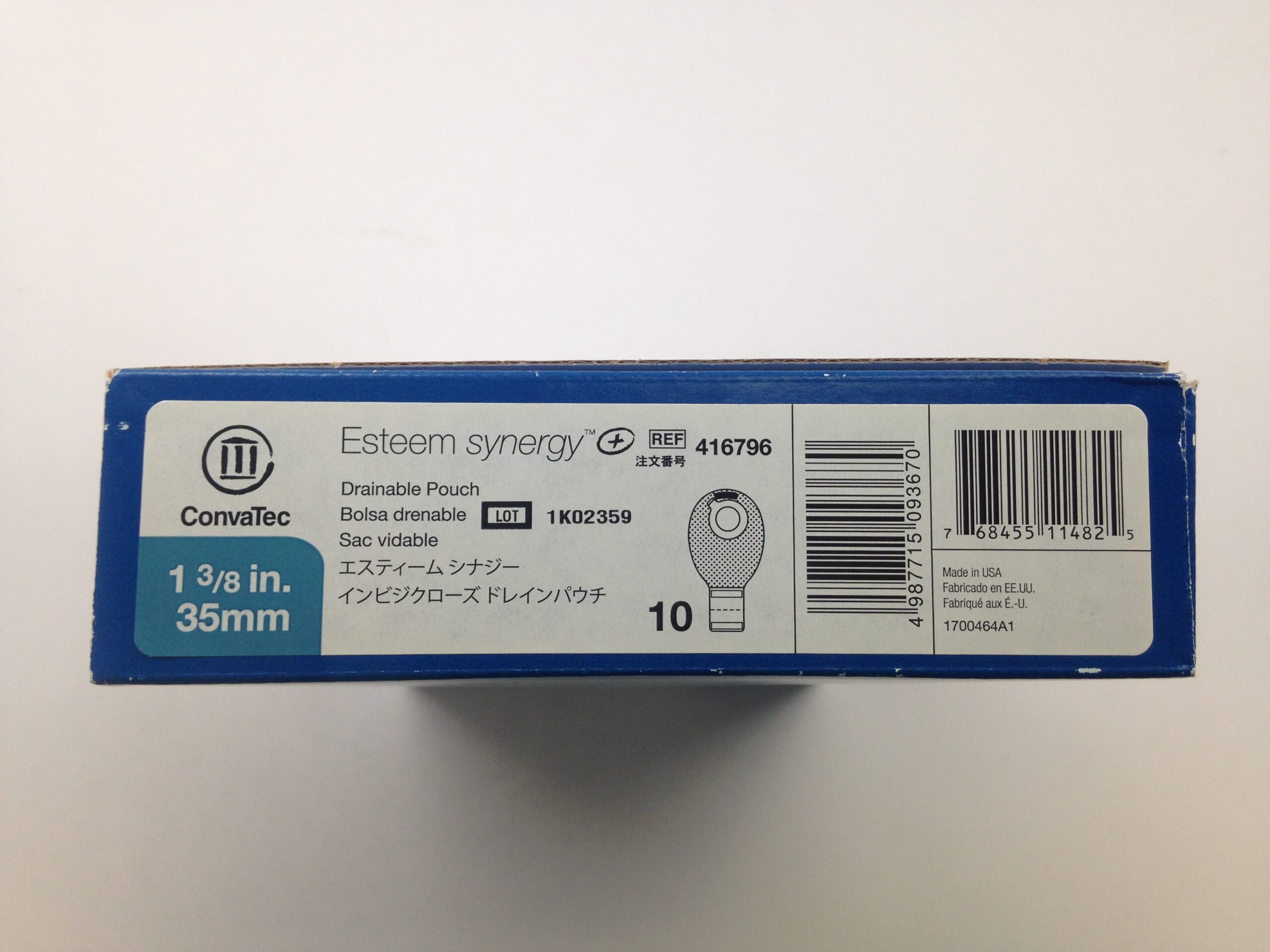 CONVATEC 416796 Esteem Synergy Drainable Pouch, 35mm (10/Box) - GB TECH USA