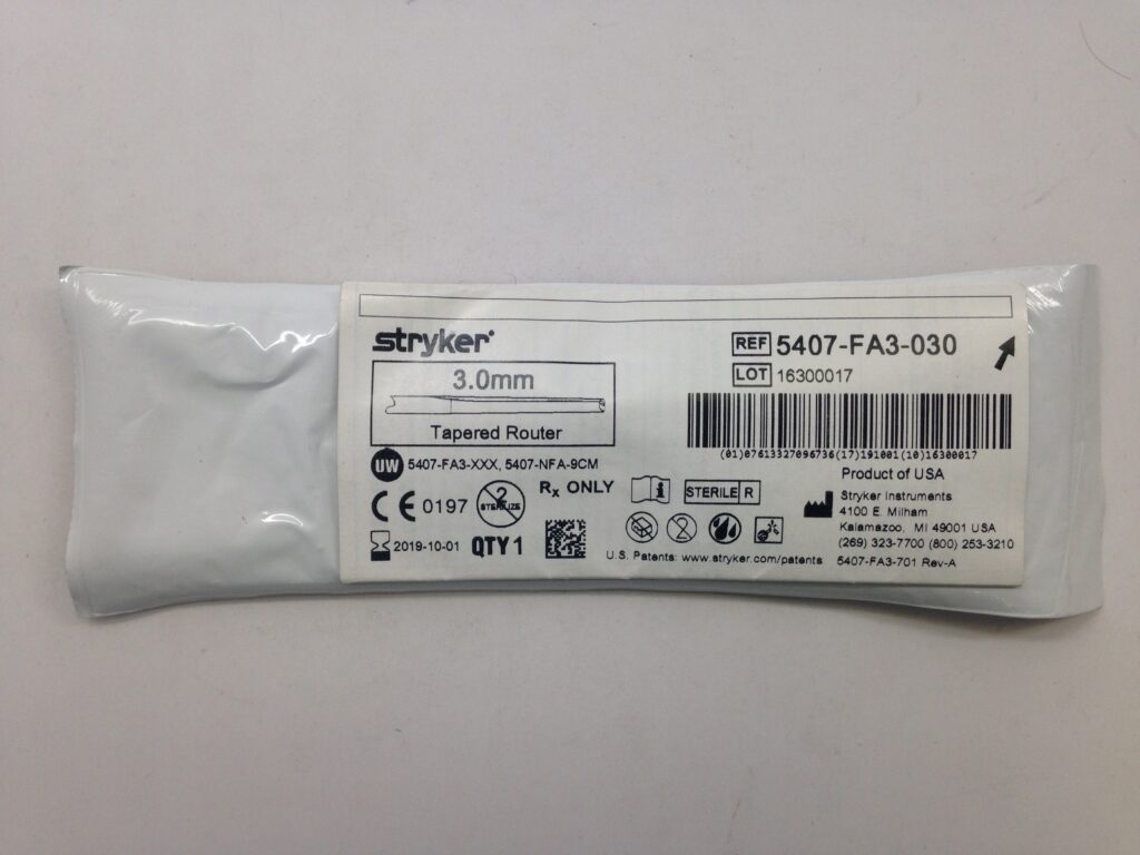 STRYKER 5407-FA3-030 Tapered Router, 3.0mm (X) – GB TECH USA