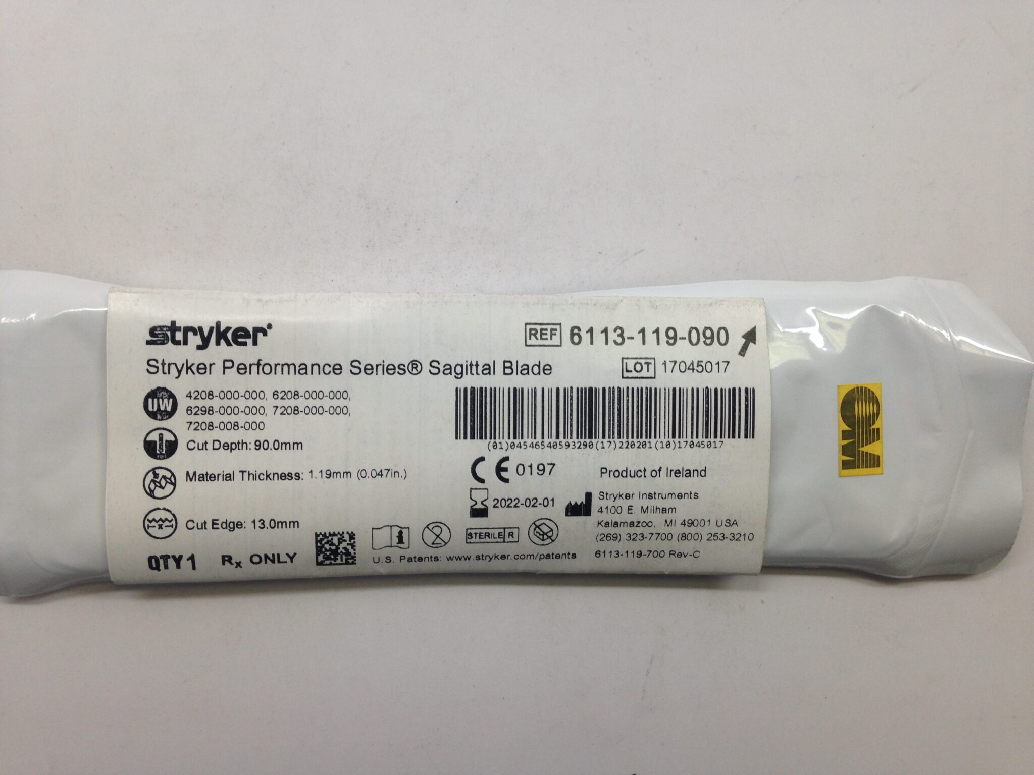 STRYKER 6113-119-090 Performance Series Sagittal Blade – GB TECH USA