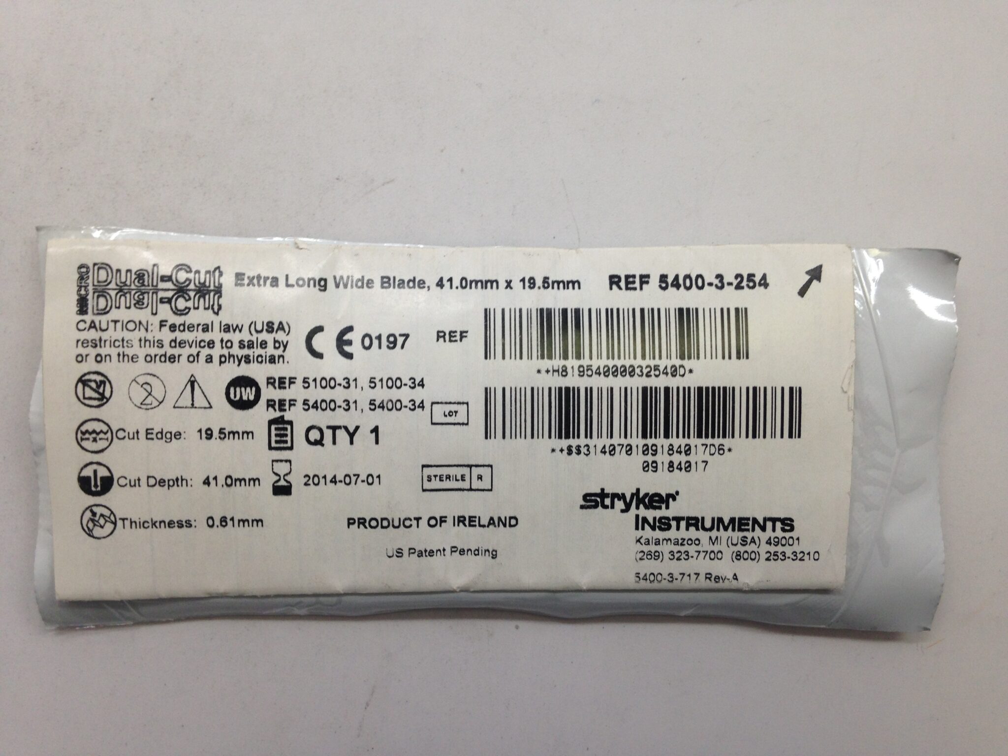 STRYKER 5400-134-279 CORE Fan Blade, Coarse, Offset 30x30x0.38mm(X ...