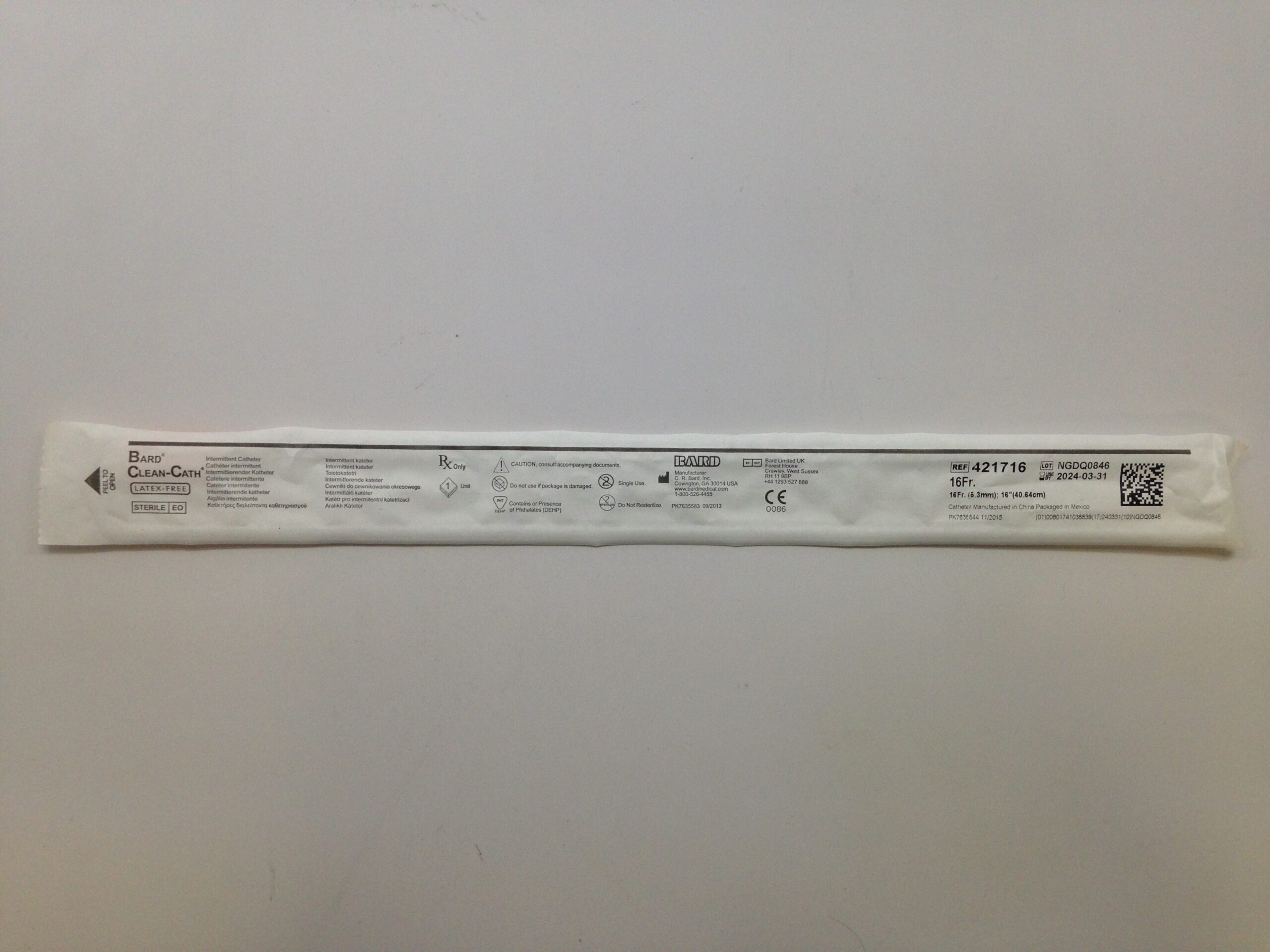 BARD 421716 Clean-Cath Intermittent Catheter, 16Fr - GB TECH USA
