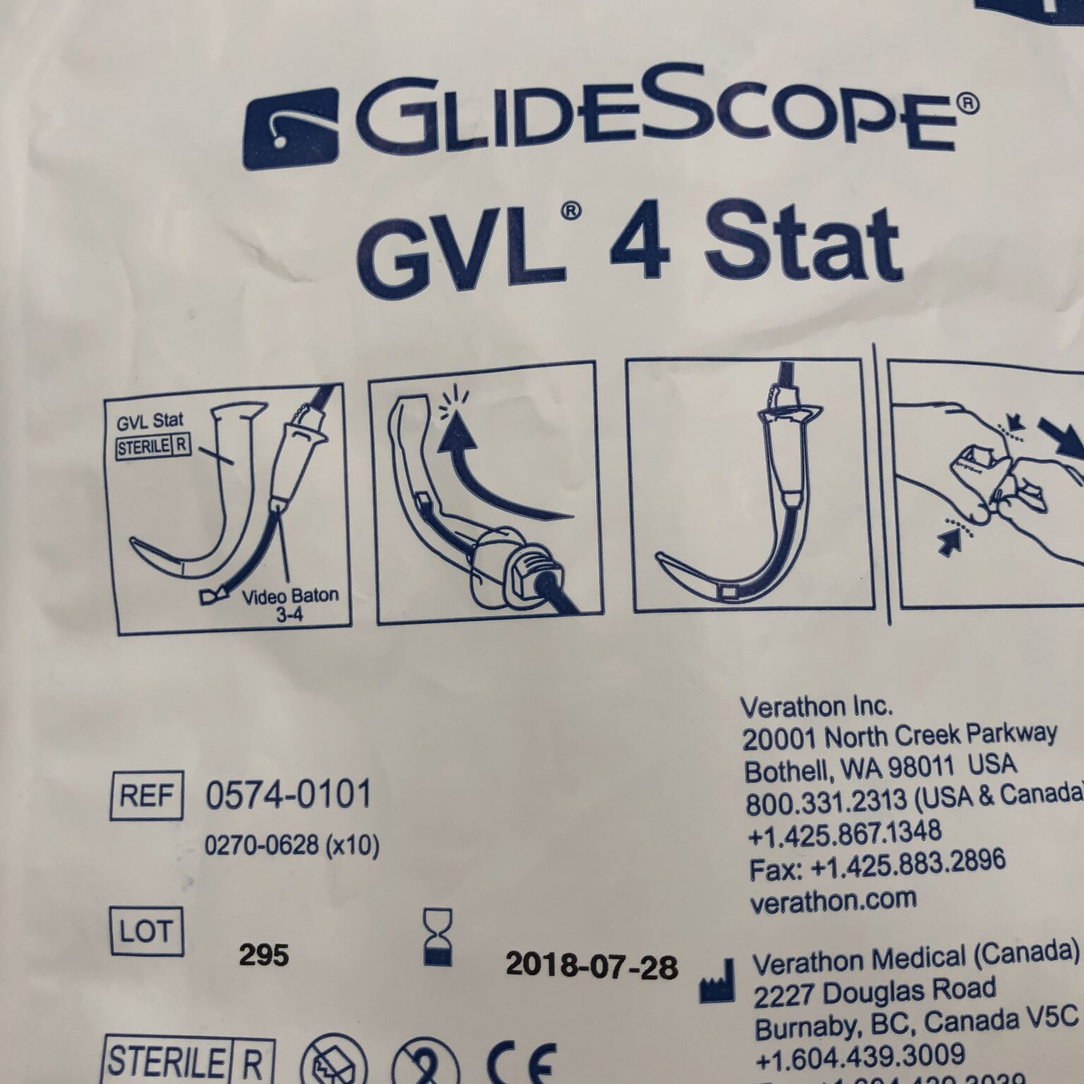 VERATHON 0574-0101 GLIDESCOPE, Video Baton GVL 4 Stat (X) – GB TECH USA