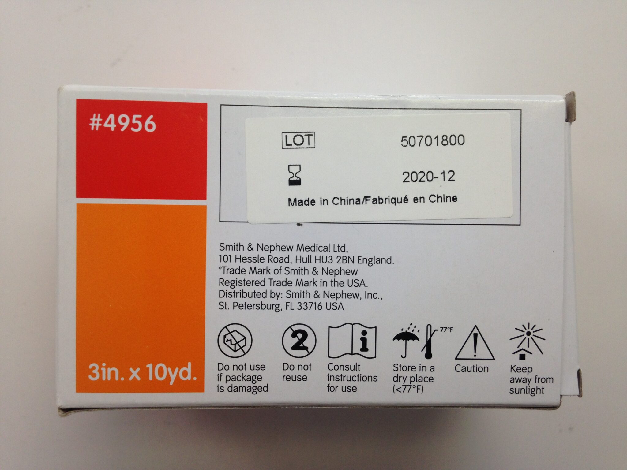 SMITH AND NEPHEW 4956 Viscopaste PB7 Zinc Paste Bandage, 3in x 10yd (X ...