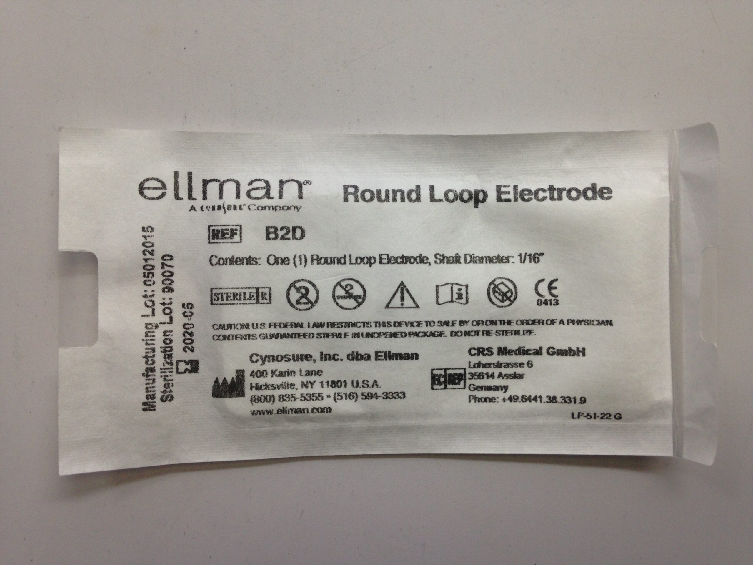 CYNOSURE B2D Ellman Round Loop Electrode, Shaft diameter 1/16" (X) - GB ...