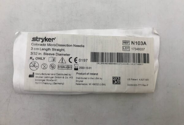 STRYKER N103A Colorado MicroDissection Needle 3cm (X) - GB TECH USA
