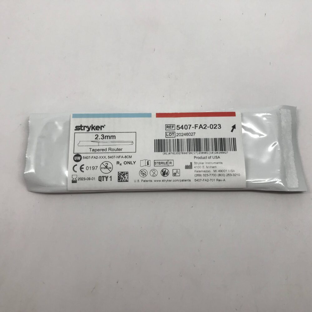 STRYKER 5407-FA2-023 Tapered Router, 2.3mm - GB TECH USA