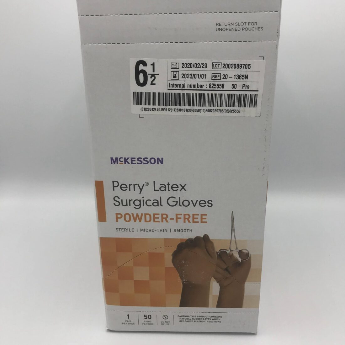 MCKESSON 20-1365N Perry Latex Surgical Gloves, Powder-Free, 6 1/2 ...